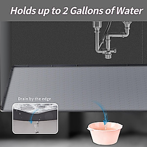 Under Sink Mat, 28'' x 22'' Silicone Under Sink Mat for Kitchen Waterproof, Under Sink Tray, Under Sink Liner for Kitchen Bathroom Cabinet (Gray)