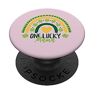 Womens One Lucky Mama St Patricks Day Mom Mother Shamrock PopSockets Swappable PopGrip
