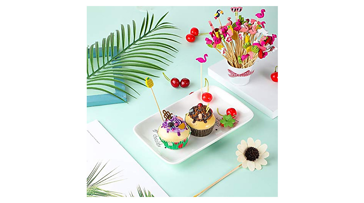 Hawaiian Luau Assorted Picks - Tropical Party Cocktail Bamboo Picks
