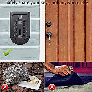 imurz Key Lock Box for Outside,Combination Lockbox for House Keys with Code,Hide a Key Outdoor Waterproof,Key Safe Wall Mounted for Home, Office, Garage,Apartment,Store,Spare Key Storage (Grey)