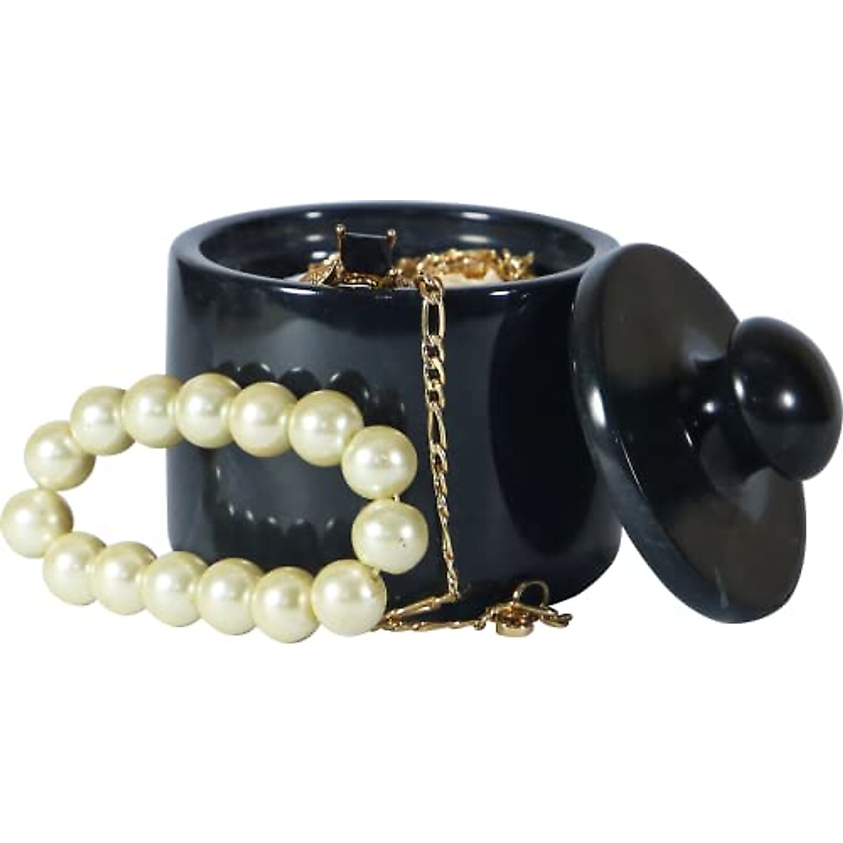 Salt Cellar Set Black & White Marble Keep Spices Fresh, 2 Piece Set Seasoning Holder for Spices Herbs Salt and sugar cellar Best for Kitchen Usage Decor & Housewarming Gifts.