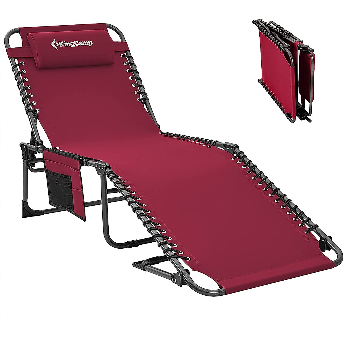 KingCamp Lounge Chair, 74.8''x23.2''x14.5'', Wine