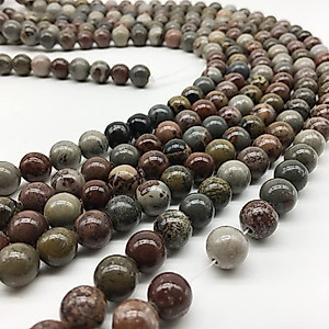 NHBT YU 1 Strand Lucky Picture Stone Beads 4 6 8 10 12mm Pick Size Round Natural Jewelry Findings DIY Accessories Loose Bead Hand Made T715 (Item Diameter : 8mm 47pcs)
