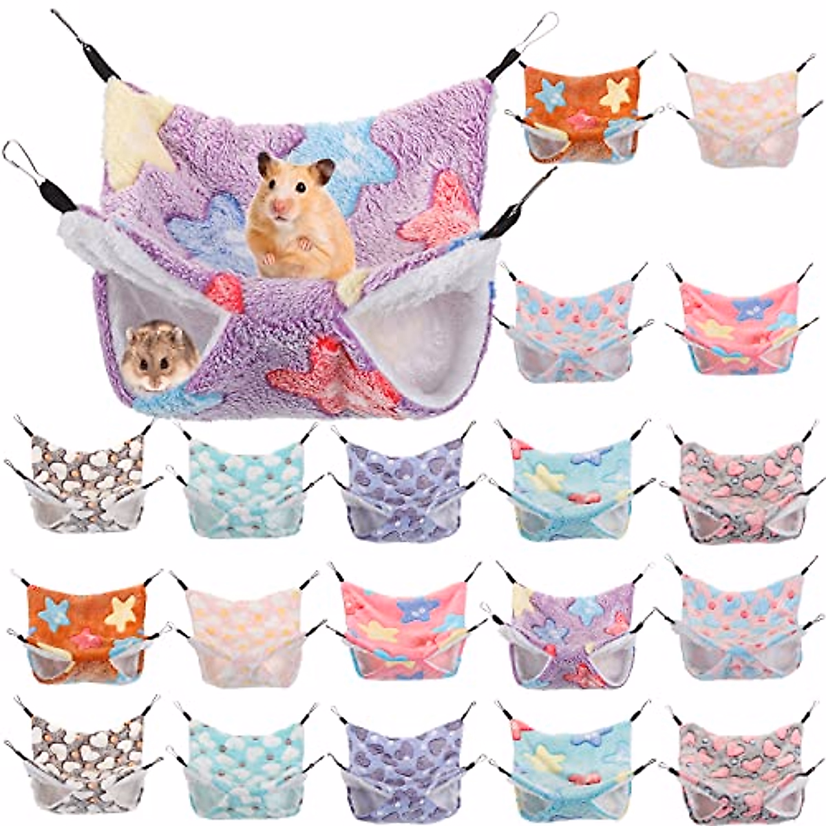 Silkfly 20PCS Guinea Pig Hammock Rat Hammock for Cage Pet Small Animal Hanging Hammock Hamster Ferret Bunkbed Hammock Cage Toy for Small Animals Chinchilla Parrot Sugar Glider Ferret Squirrel