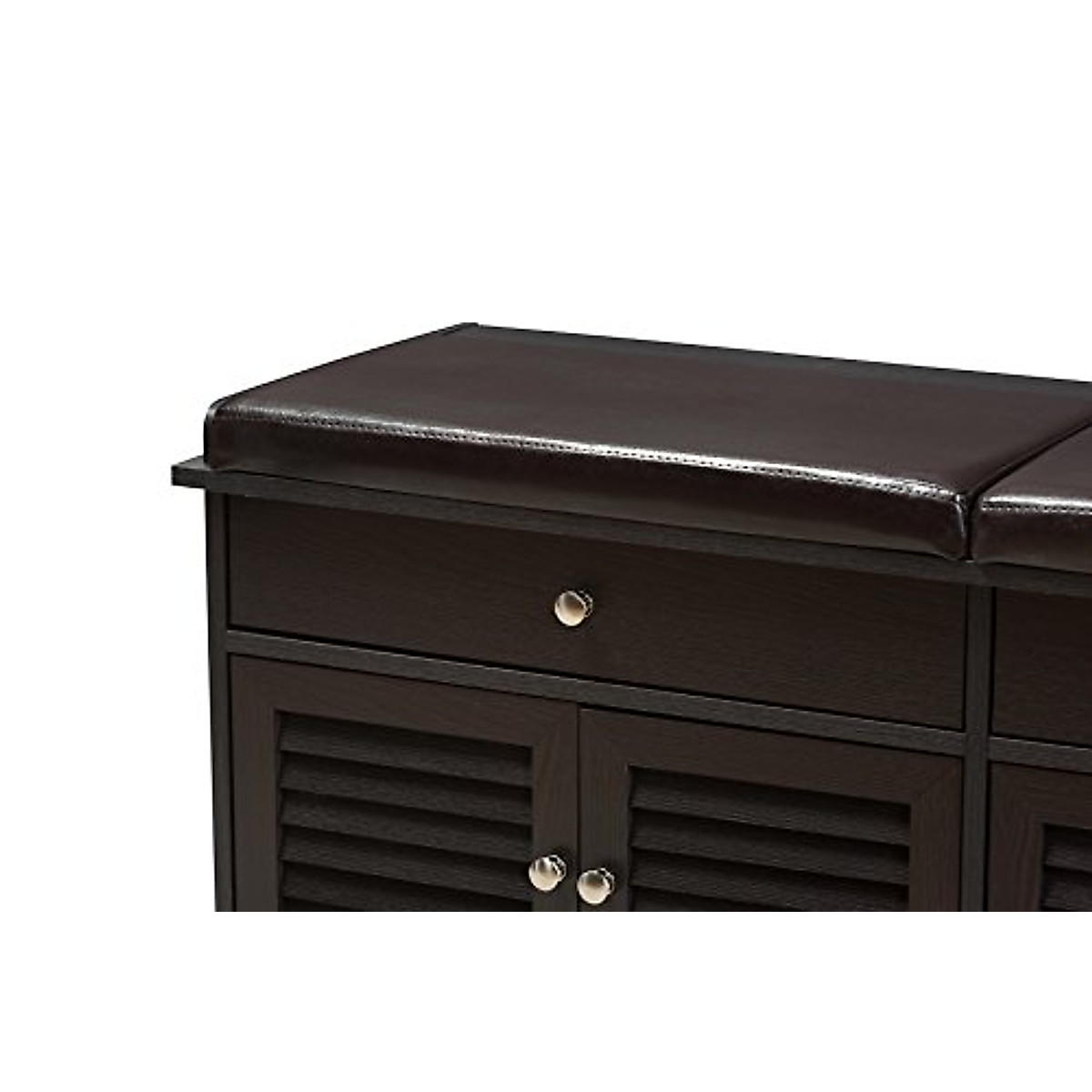 Baxton Studio Laertes Modern and Contemporary Dark Brown Wood 2-Drawer Shoe Storage Bench