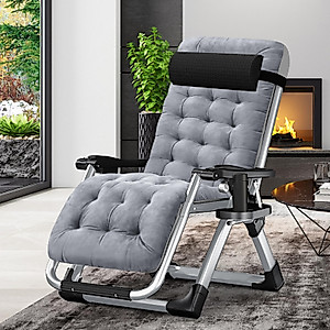 LILYPELLE Comfy Folding Chair, Folding Lounge Chair for Bedroom and Living Room, Folding Reclining Patio Chairs with Removable Cushion for Indoor Outdoor