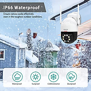 2K Security Camera Outdoor 2Packs, WiFi Outdoor Security Cameras Pan-Tilt 360° View, 3MP Surveillance Cameras with Motion Detection and Siren, 2-Way Audio, Full Color Night Vision, Waterproof