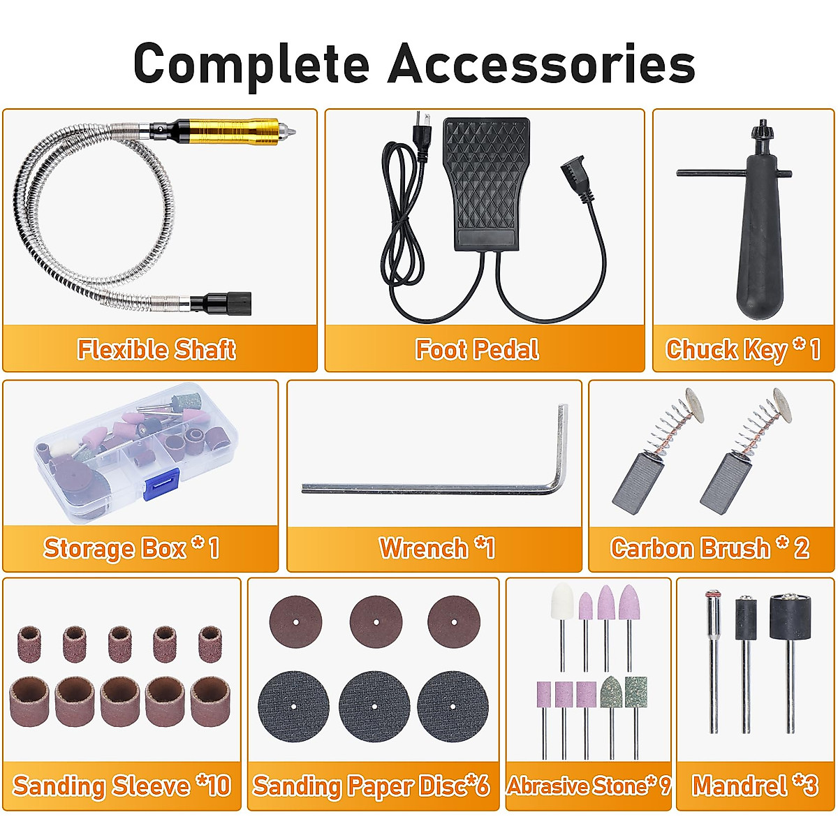 Nisorpa 1000W 30000RPM Flex Shaft Rotary Tool Hanging Grinder Carver with Stepless Speed Foot Pedal Multi-function Grinding Machine Kit with Accessories for Jewelry Polishing Grinding DIY