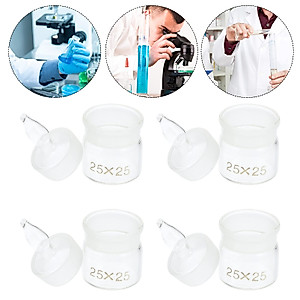 POPETPOP Laboratory Sampling Glass Weighing Bottle: 5pcs Clear Specific Gravity Bottles Equipment Laboratory Supply Weighing Holder Iwith Interchangeable Ground Stopper