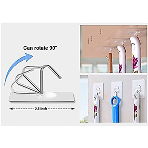 JOEONE Sticky Wall Hooks (Max: 15LB) - Powerful No Scratch Nail Free Transparent Reusable Wall Hooks for Towel Bathrobe Hats Clothes, Kitchen and Bathroom - Waterproof and Oilproof (10 Pack)