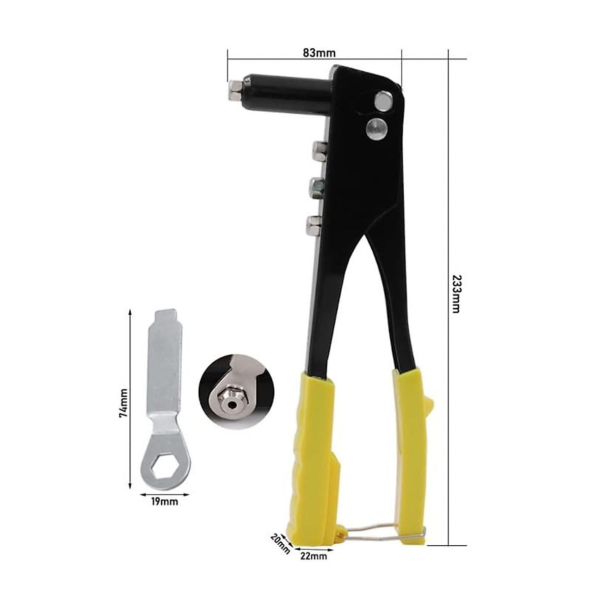 YÁSEZ 10 Inch Single Handle Manual Riveter Gifts for DIY Enthusiasts to Car Mechanics Works Great for Fastening Metal Plastic