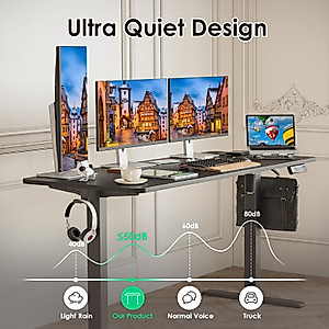 STARY Electric Standing Desk Adjustable Height Sit Stand Home Office Desk with Splice Board