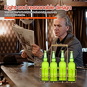 BESPORTBLE Metal Wine Bottle Carrier Wire Metal Beer Holder Crate Farmhouse 12 Bottle Beverage Bottle Holder Carrier Caddy with Handle for Home Bar KTV Party Picnic