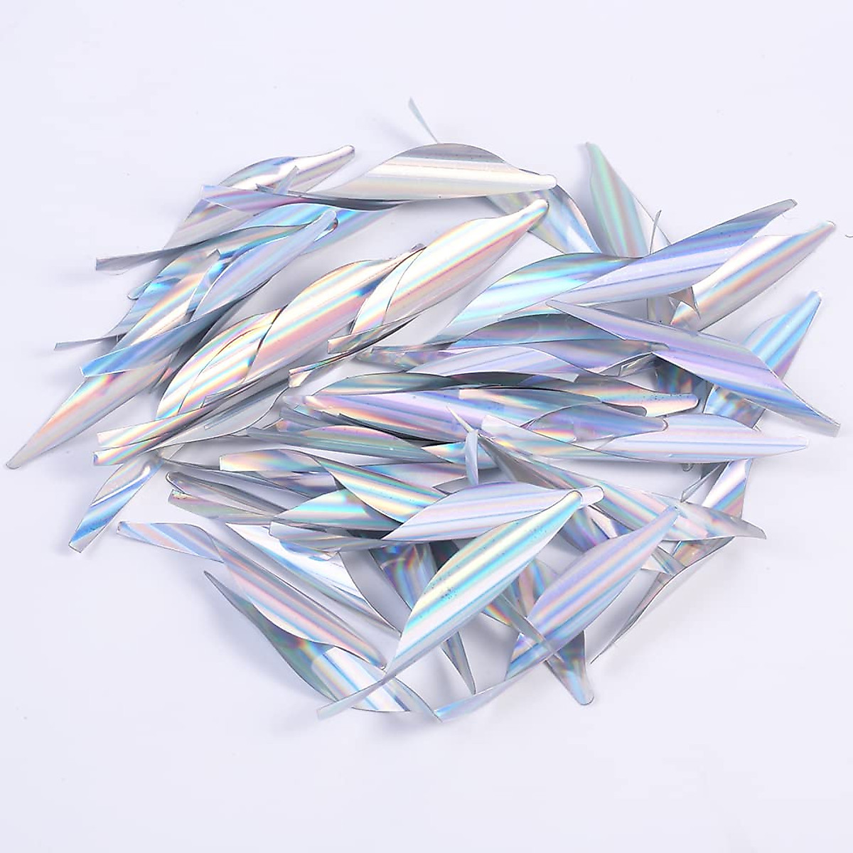 BICASTER Spin Vanes 2inch LH/RH Arrow Vanes Fletches - 50pcs (Right Handed, Colorful Silver)