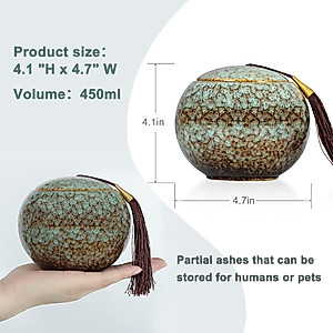 The7boX Medium Urn for Human Ashes,Ceramic Small Keepsake Urns,urn for Ashes for Men or Woman,Memorial Tiny urn,Funeral Cremation Urn for Sharing Adult or Pet Ashes