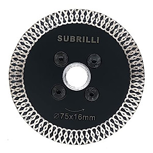 SUBRILLI 3 Inch Diamond Saw Blade Turbo Segment Carving Cutting Disc with Removable 5/8-11 Thread for Stone Granite Tiles