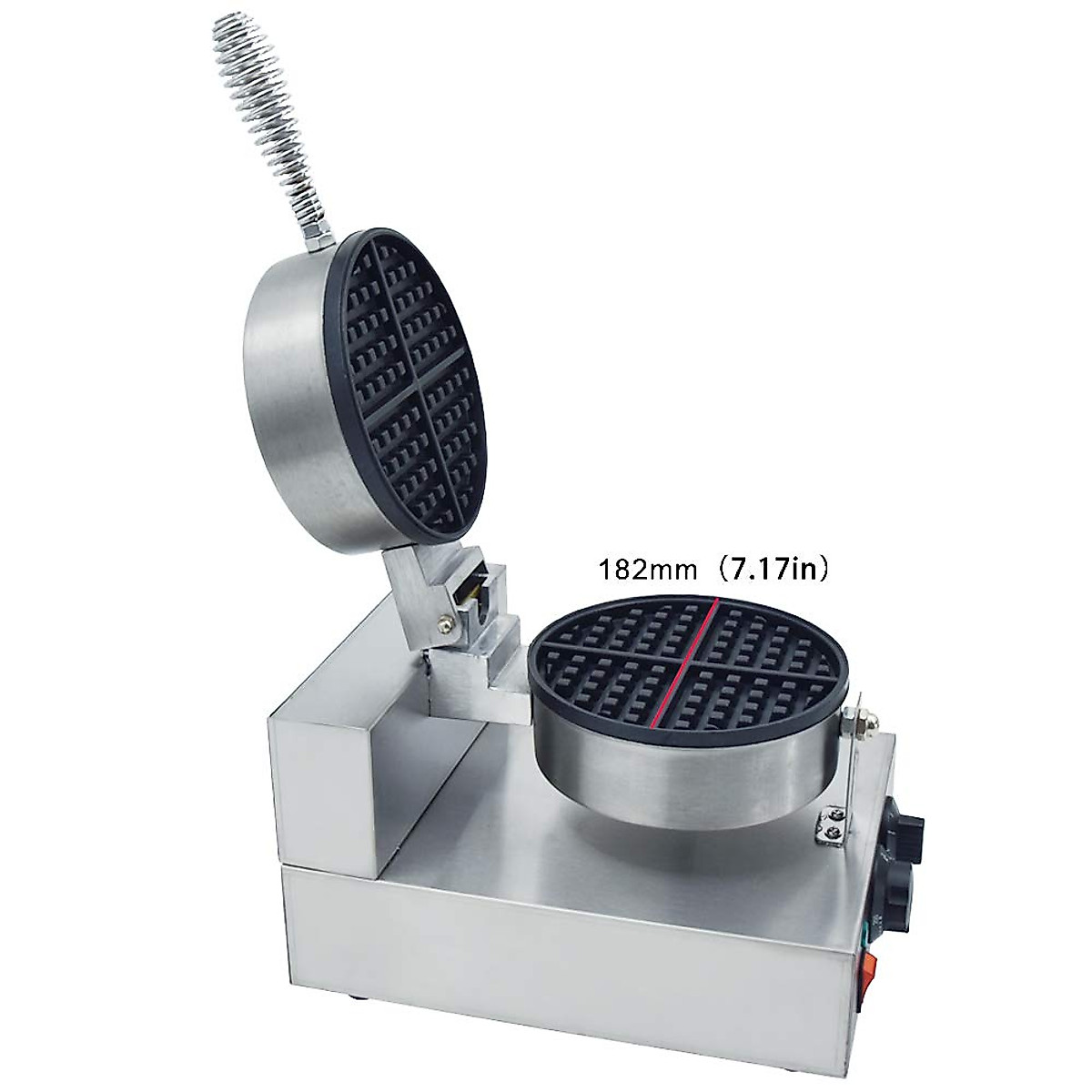 TAIMIKO Commercial Waffle Maker 1400W Nonstick Electric Waffle Machine Stainless Steel 110V Temperature and Time Control Waffle Bake Machine for Home,Commercial Use