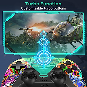 Choopp PS4 Controller, Compatible with PS4/Slim/Pro, Wireless PS4 Controller with Turbo Function, 1000mAh Battery, 6-Axis Motion-Sensing, Dual Vibration, Audio Jack, Touch Pad, Share Button