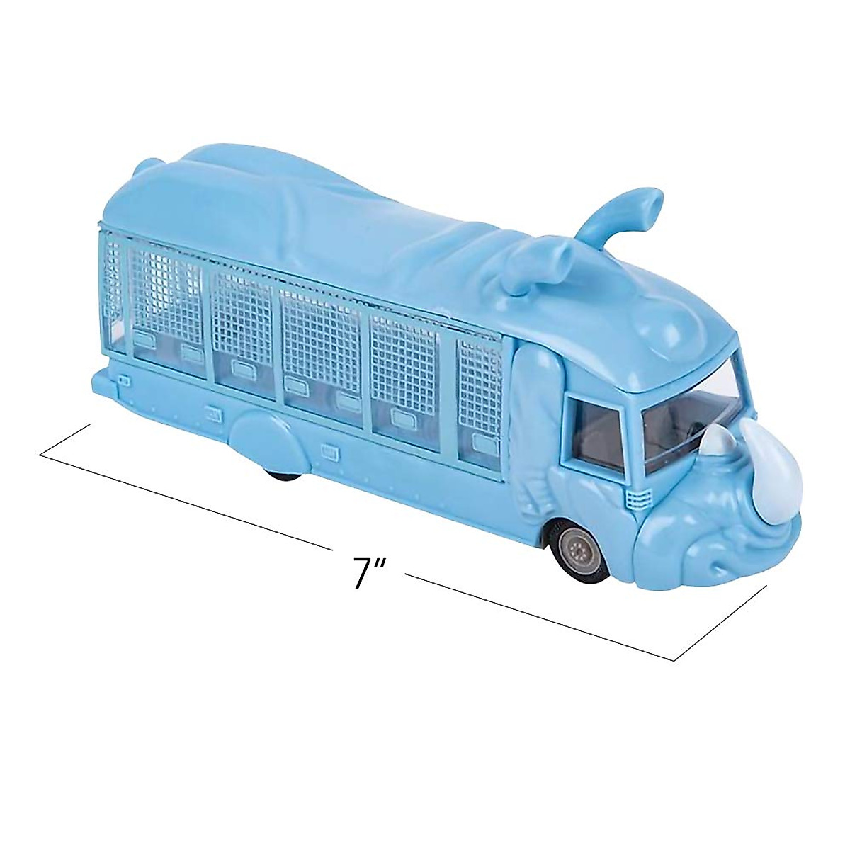 ArtCreativity Pull Back Rhino Safari Animal Bus for Kids, 7 Inch Rhino Design Bus with Pullback Mechanism, Durable Plastic Material, Safari Party Decorations, Best Birthday Gift for Boys & Girls