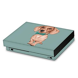 Head Case Designs Officially Licensed Barruf Dachshund, The Wiener Art Mix Vinyl Sticker Gaming Skin Decal Cover Compatible With Xbox One X Console