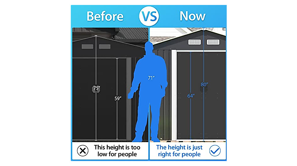 HOGYME 8.5x13 FT Large Tall Metal Outdoor Storage Shed