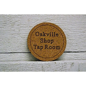 Cork Coaster set of 6 Personalized Custom Engraved. Great Gift, for Home Bar, Restaurant, Brewery, Homebrewer, complement Kegerator