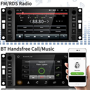 Android Car Stereo for Jeep Wrangler Stereo Chrysler Dodge with Wireless Apple Carplay Bluetooth 7 Inch Touch Screen Jeep Car Radio with WiFi GPS Navigation Mirror Link FM Radio + Backup Camera