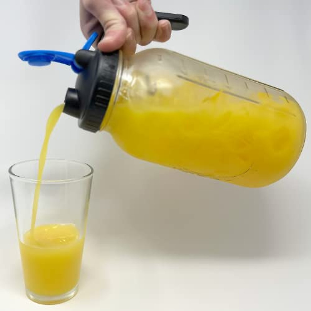 Mason Jar 64 oz Pitcher Half Gallon Pitcher with Wide Mouth Aesthetic Glass Pitcher With Lid and band Cold Brew Pitcher For Tea, Juices, Coffee, Lemonade – Pack Of 2