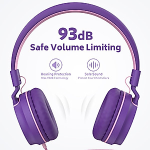 AILIHEN Bulk Classroom Student Headphones (5 Pack) for K-12 School Class Sets Teens with 93dB Volume Limited Wired Foldable Headset for Online Study Library Computer Testing Centers (Blue Green)