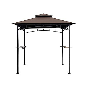 APEX GARDEN Replacement Canopy Top CAN ONLY FIT for Model #L-GZ238PST-11 8' X 5’ Bamboo Look BBQ Grill Gazebo (Canopy Top Only) (Brown)