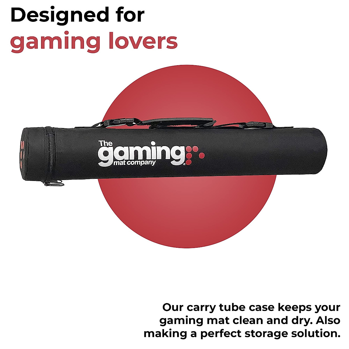 The Gaming Mat Company 2 Player Compatible Pokemon Playmat for Pokemon Cards- 28" x 18" x 0.16" Black & Red Battle Mat Stadium Board & Carry Case/Tube