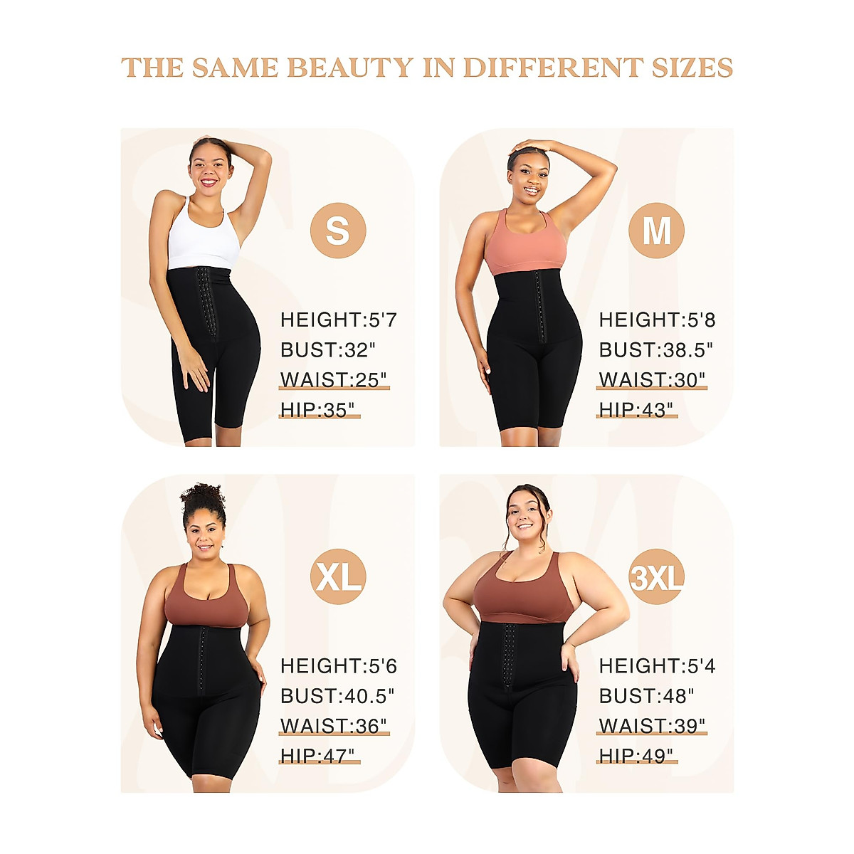 FeelinGirl Womens Tummy Control Waist Trainer High Waisted Shorts Corset Body Shaper Shapewear with Pockets Black