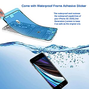 Diykitpl for iPhone 8/ SE 2020 2nd Generation Screen Replacement Black, LCD Touch Screen Digitizer with Repair Tools for A2275, A2298, A2296 with Waterproof Seal+Repair Tools+Screen Protector