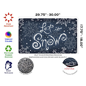 Toland Home Garden 800095 Let It Snow Winter Door Mat 18x30 Inch Snowflake Outdoor Doormat for Entryway Indoor Entrance