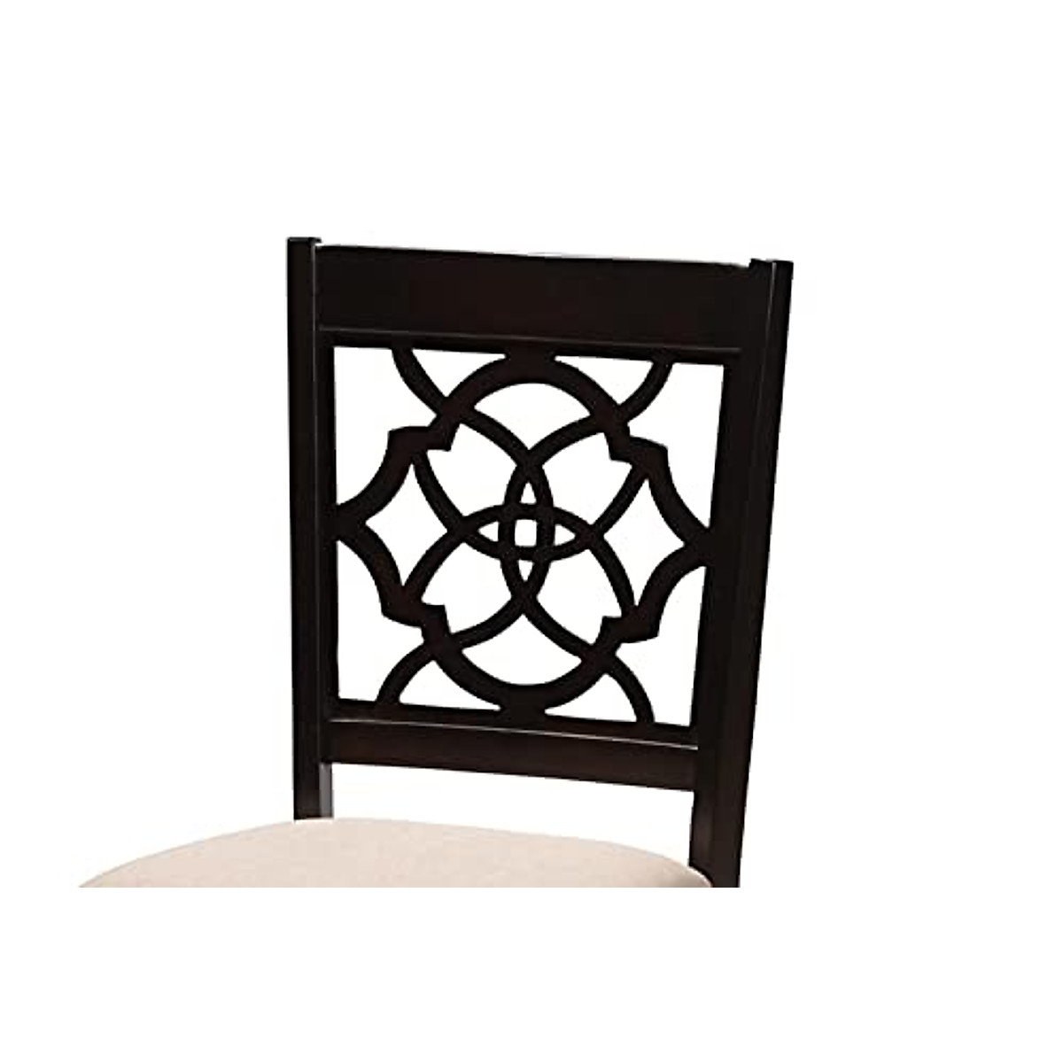 Baxton Studio Renaud Modern and Contemporary Sand Fabric Upholstered Espresso Brown Finished Wood Dining Chair