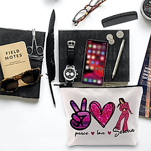 BLUPARK Song Makeup Bag Singer Song Gift Singer Fan Gift Singer Inspired Cosmetic Bag Music Gift (Peace Love Se)