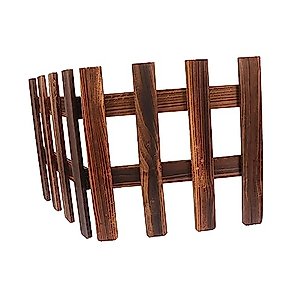 NUSITOU 1pc The Fence Outdoor Fence Natura Turf Indoor Plant Rustic Decor White Decor Outdoor Decor Christmas Decor White Picket Fence Country Decor Plants Creative Fence Edge Natural Wood