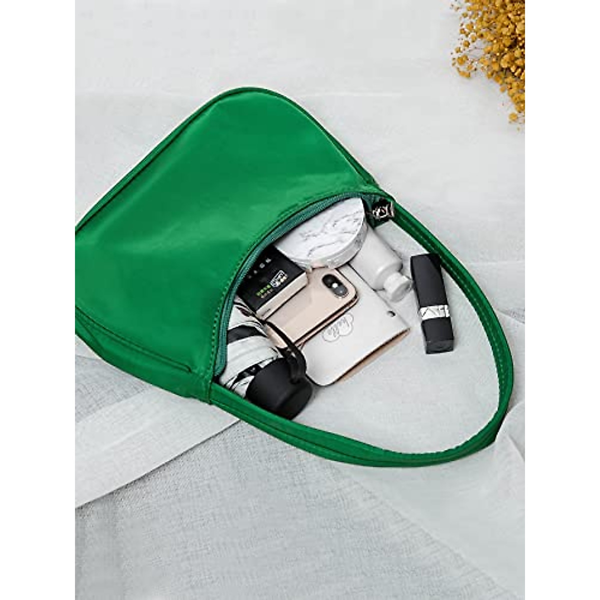 GORGLITTER Women's Solid Shoulder Bags Minimalist Bag Mini Clutch Tote Handbags Green One Size