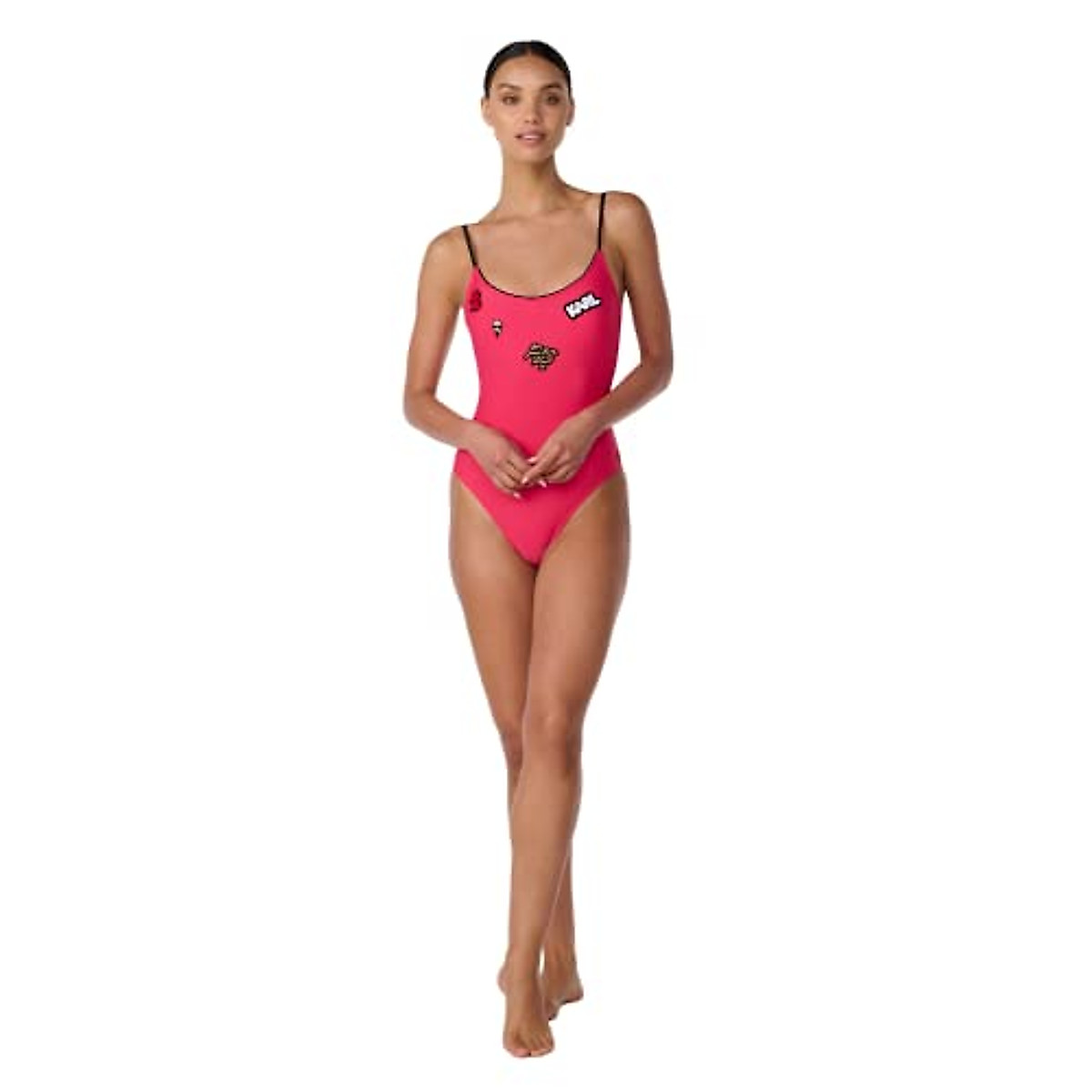Karl Lagerfeld Paris Women's Standard Swim One Piece, Raspberry, Small