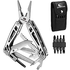 MOSSY OAK Multitool, 21-in-1 Stainless Steel Multi Tool Pocket Knife with Screwdriver Sleeve, Self-locking Multitool Pliers with Sheath-Perfect for Outdoor, Survival, Camping, Hiking, Simple Repair