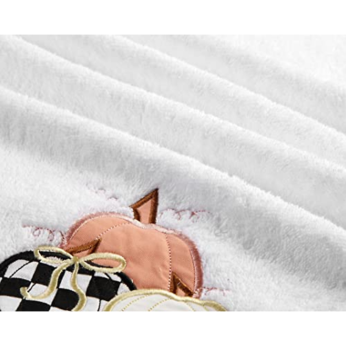 Quera 2 Pack of Fall Thanksgiving Hand Towels 100% Cotton Pumpkin Premium Luxury Decorative Bathroom Decorative Plate Set Dry, Clean, Cook, Autumn 13.7 "x 29.5", White