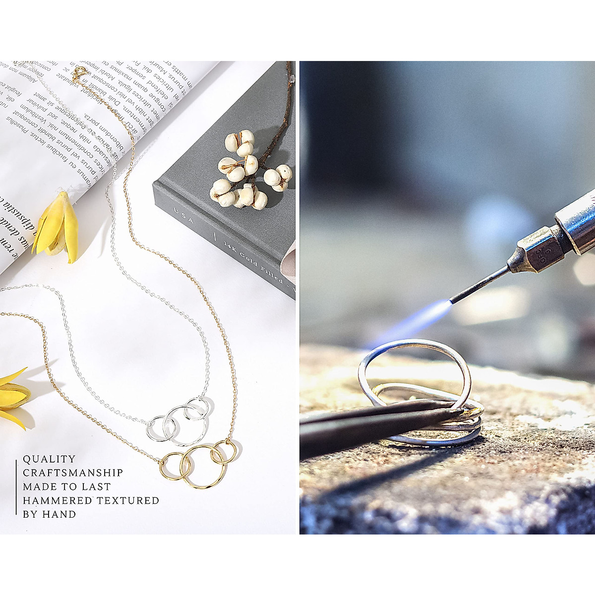 30th Birthday Gift for Women 3 Rings 3 Decade Necklace Meaningful Jewelry for Mom Wife Daughter Sister Best Friend Unique Happy Birthday Card Box Ideas Turning 30-Year-Old Sterling Silver / Gold