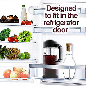 XOQ Cold Brew Coffee Maker + Chiller Kit + 50oz/1.5L Glass Cold Brew Maker - Iced Coffee Maker & Ice Tea Maker - Large Iced Coffee Pitcher for Fridge with Removable Stainless Steel Brewer Filter