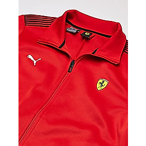 PUMA Men's Standard Ferrari Race T7 Track Jacket, Rosso Corsa, Medium