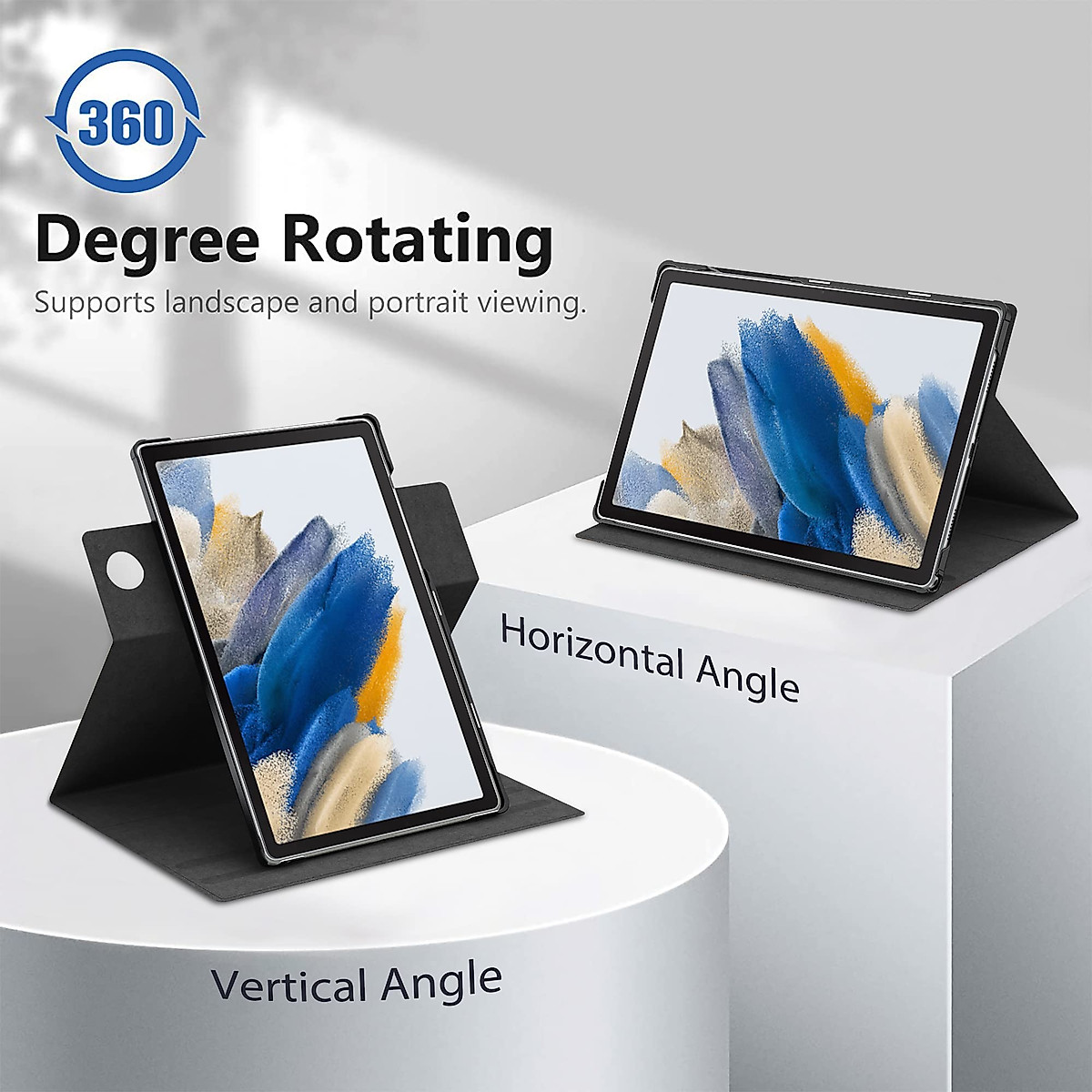 E NET-CASE Case for Samsung Galaxy Tab A8 10.5 inch 2022 (SM-X200/X205/X207) Slim Lightweight Multi-Viewing Angles Tri-Fold Stand Cover with Hard Back Shell