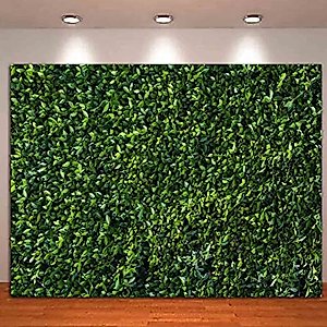 HQM 3D Green Leaves Nature Spring Theme Photo Background 8x6ft Fabric Wedding Birthday Party Newborn Baby Shower Photography Backdrops Zoo Decor Banner Dessert Cake Table Decor Booth