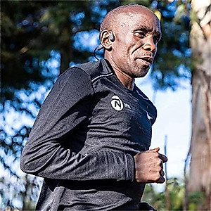 LOUS Wireless Bluetooth Osteoconductive Headset - Outdoor Stereo Earbuds Earphone Sports Waterproof Headset Microphone - Noise Reduction Earbuds for Working Outdoor Office Driving Travel, Black