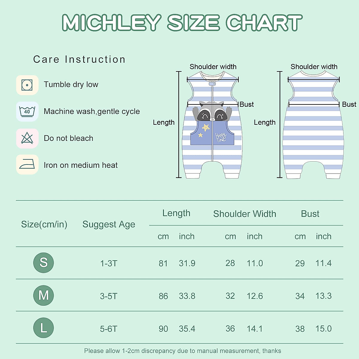 MICHLEY Unisex Baby Wearable Blanket Autumn Winter Toddler Sleeveless Sleeping Bag with Feet,Huanxiong,3-5T