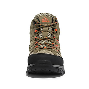 NORTIV 8 Womens Waterproof Hiking Boots Outdoor Trekking Mid Backpacking Mountaineering lightweight boots BROWN/ORANGE US 7.5 SNHB2212W