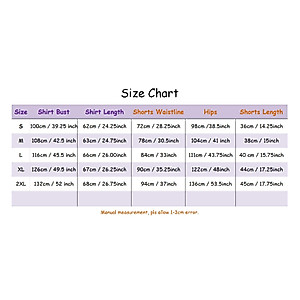 CHUNG Women Short Sleeve Shirt Pajamas Set with Shorts Bottom Pants Cotton V-neck Cute Pjs Sleepwear Lounge Wear Plus Size Summer (X-Large, Blue Star)